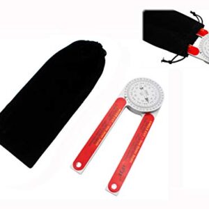 Miter Saw Protractor Replacement for #505P-7 Angle Finder Featuring Precision Laser-Inside & Outside Miter Angle Finder Protractor for All Building Trades, Plumbers, Carpenters Plastic （Red）