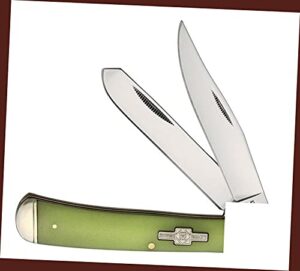 rough rider folding pocket knife moon glow trapper 440 stainless steel razor sharp carbon sharp blade rr1425