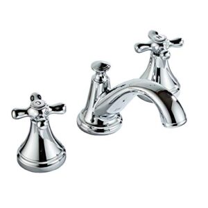 bathroom sink faucet widespread chrome finish 2 handle 3 hole deck mount lavatory to fit 8-16 inch gooseneck leekayer,lk3301c