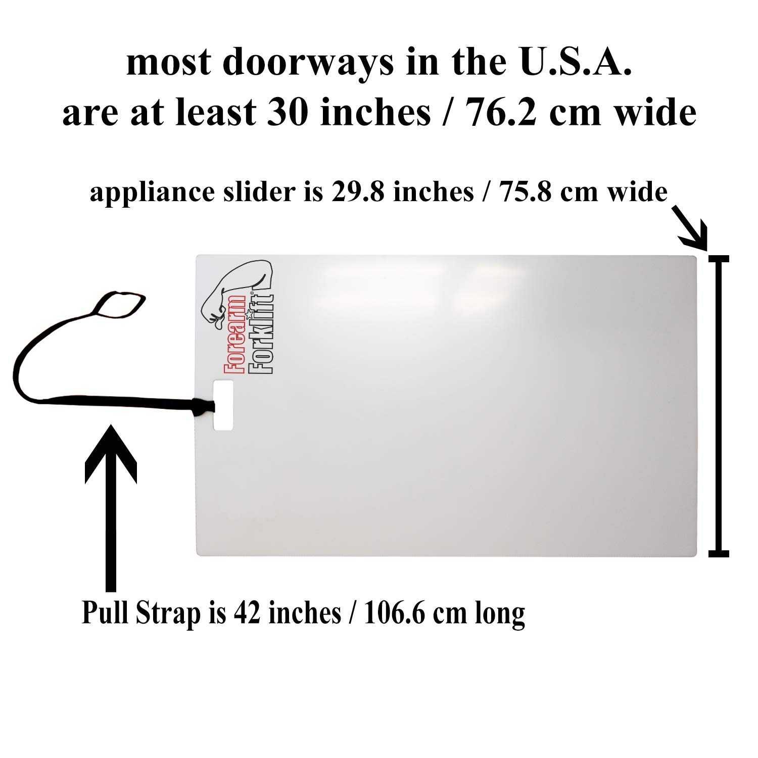 Forearm Forklift Glydeez Large Appliance Slider with Pull Strap | Plastic Appliance Glide with Handle | Move Appliances with One Hand | Protects Floors | Glides Easily, 48" x 29-7/8", Pack of 1