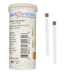 salinity test strips, 0-1000 ppm [vial of 50 strips] for chloride based salt solutions