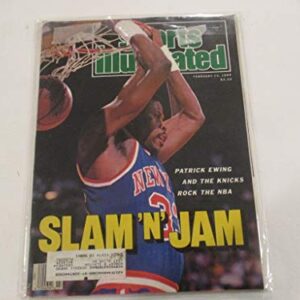 FEBRUARY 13, 1989 SPORTS ILLUSTRATED * SLAM 'N' JAM - PATRICK EWING AND THE KNICKS ROCK THE NBA* MAGAZINE