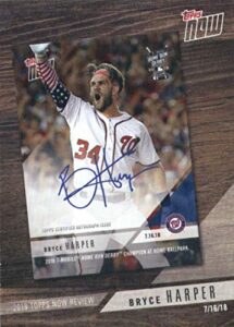 2019 topps 2018 topps now review #tn-6 bryce harper washington nationals baseball card