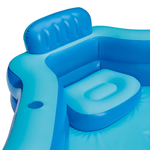 Summer Waves KB0706000 8.75ft x 26in Outdoor Inflatable Ring Above Ground 4 Person Deluxe Comfort Swimming Pool with Backrests and Cupholders