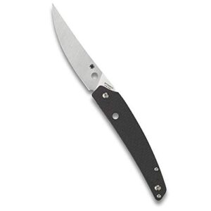 spyderco ikuchi flipper folding utility pocket knife with 3.26" cpm s30v stainless steel blade and carbon fiber g-10 laminate handle - plainedge - c242cfp