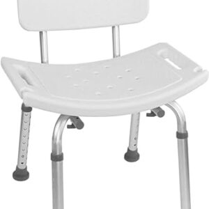 Vaunn Tool-Free Assembly Adjustable Shower Chair Spa Bathtub Seat Bench with Removable Back