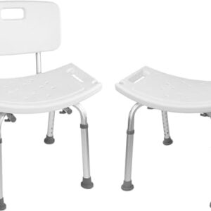 Vaunn Tool-Free Assembly Adjustable Shower Chair Spa Bathtub Seat Bench with Removable Back