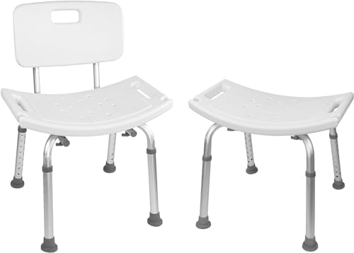 Vaunn Tool-Free Assembly Adjustable Shower Chair Spa Bathtub Seat Bench with Removable Back