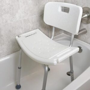 Vaunn Tool-Free Assembly Adjustable Shower Chair Spa Bathtub Seat Bench with Removable Back