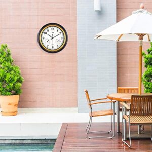 BEW Large Waterproof Outdoor Clock, 18 Inch Patio Clock with Thermometer & Hygrometer Combo, Outdoor Clocks for Garden, Pool, Lanai, Fence, Porch