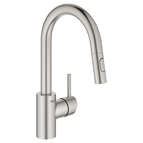 GROHE 31479DC1 Concetto Pull-down Bar Kitchen Faucet with sprayer Supersteel (Stainless Steel)