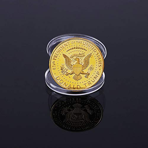 Escolourful Donald Trump Gold Coin Set, Commemorative Gold Plated Replica Coins 2017, 45th President