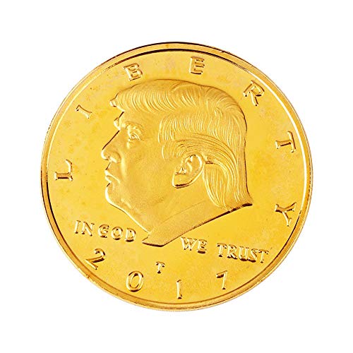 Escolourful Donald Trump Gold Coin Set, Commemorative Gold Plated Replica Coins 2017, 45th President