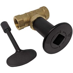 midwest hearth 3" gas fire pit key valve kit - 1/2" npt - flat black