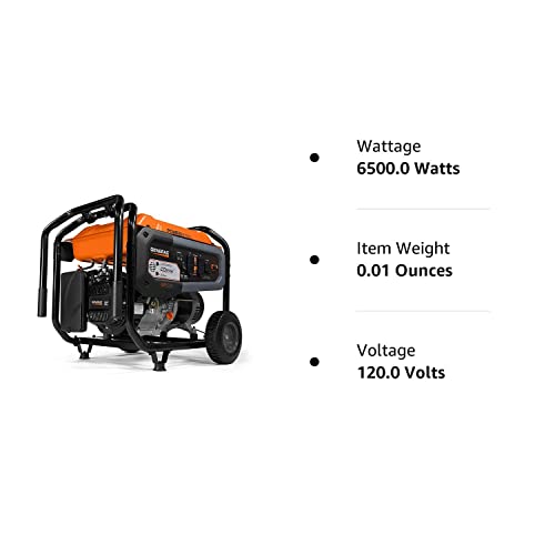 Generac 7683 GP6500 6,500-Watt Portable Generator CARB Compliant