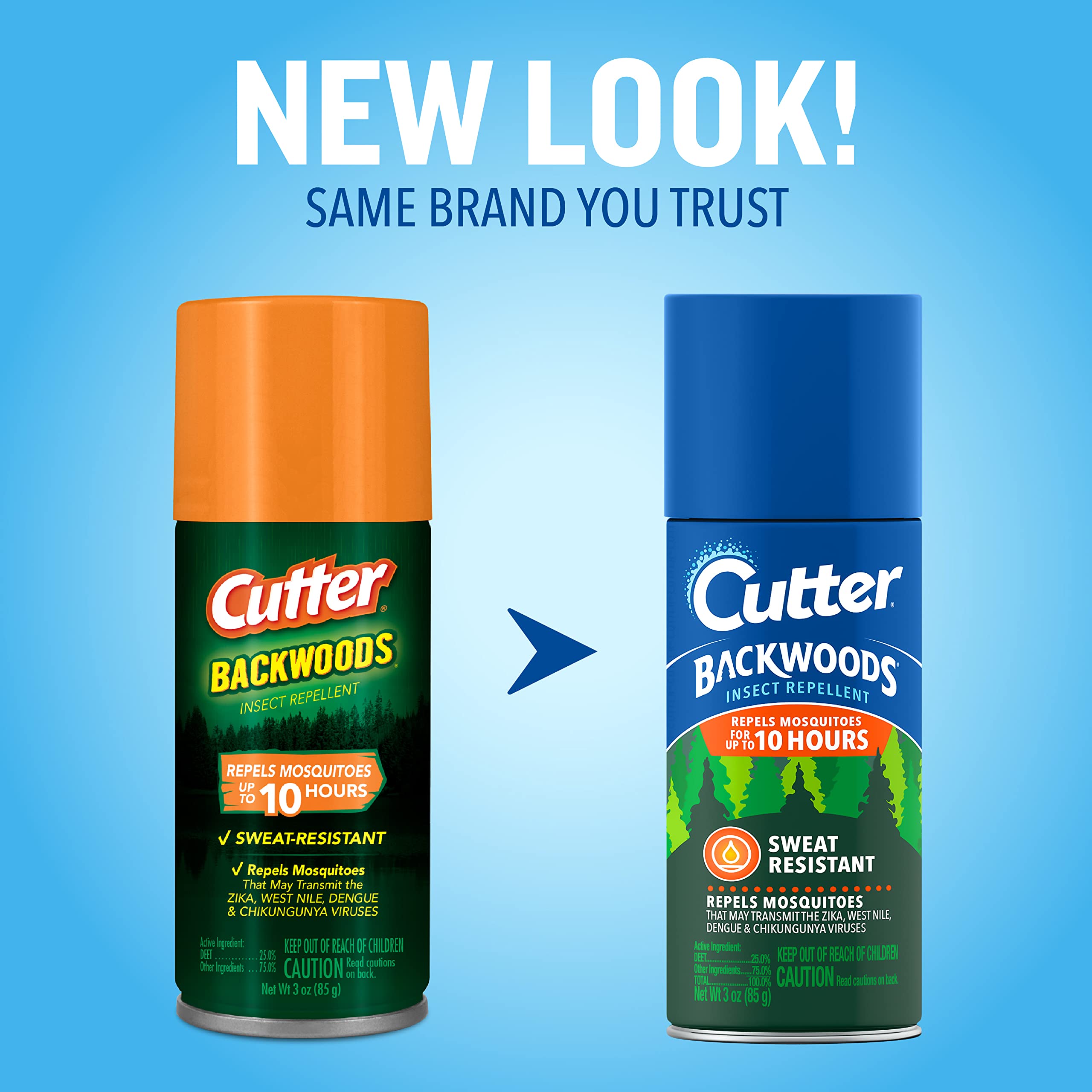 Cutter Backwoods Insect Repellent Travel Size, Repels Mosquitos for Up To 10 Hours, 25% DEET, 3 Ounce (Aerosol Spray)