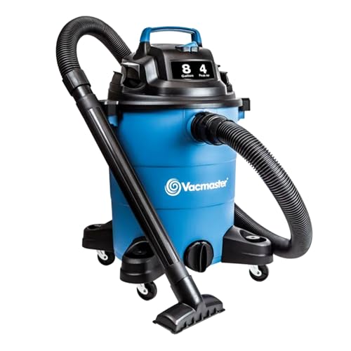 Vacmaster Wet Dry Vacuum 4 Peak HP 8 Gallon Shop Vacuum Portable Lightweight with 14.9KPa Powerful Suction for Dog Hair,Car,Garage,Workshop