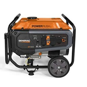 Generac 7678 GP3600 3,600-Watt Portable Generator 50-State / CARB Compliant for Reliable Power Anywhere, 24" W x 22.5" D x 21.3 H, Orange/Black