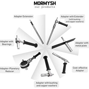 Ice Auger Drill Adapter with Handle - 18mm/0.720" Output Shaft Diameter - Steel Cordless Drill Attachment for Ice Auger Drill Conversion