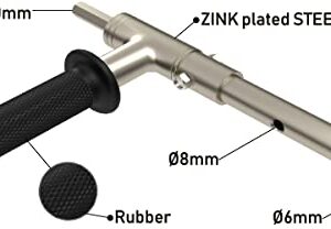 Ice Auger Drill Adapter with Handle - 18mm/0.720" Output Shaft Diameter - Steel Cordless Drill Attachment for Ice Auger Drill Conversion