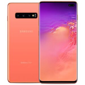 Samsung Galaxy S10+ Factory Unlocked Android Cell Phone | US Version | 128GB of Storage | Fingerprint ID and Facial Recognition | Long-Lasting Battery | Flamingo Pink