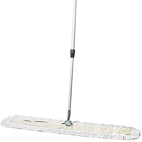 Tidy Tools Commercial Dust Mop & Floor Sweeper, 48 in. Dust Mop for Hardwood Floors, Cotton Reusable Dust Mop Head, Extendable Mop Handle, Industrial Dry Mop for Floor Cleaning & Janitorial Supplies