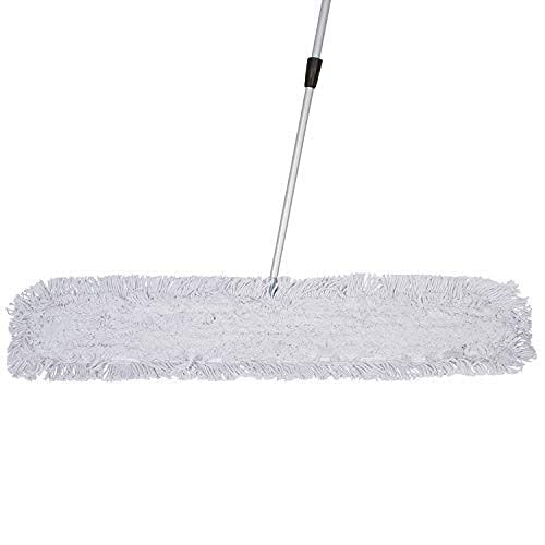 Tidy Tools Commercial Dust Mop & Floor Sweeper, 48 in. Dust Mop for Hardwood Floors, Cotton Reusable Dust Mop Head, Extendable Mop Handle, Industrial Dry Mop for Floor Cleaning & Janitorial Supplies