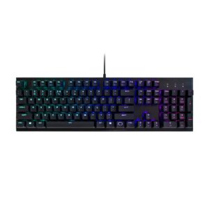 Cooler Master CK552 Full Mechanical Gaming PC Keyboard Gateron Linear Red, Switches, Customizable RGB Illumination, On-The-Fly Controls, Aluminum Top Plate, QWERTY (CK-552-KKGR1-US)