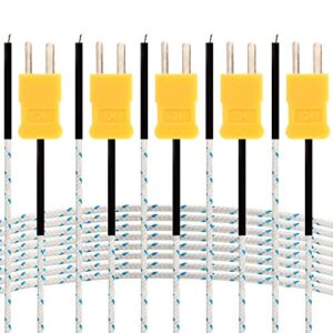 starvast 5 pcs k-type thermocouple sensor probes 3m / 9.8ft, temperature sensor probe measure range -50-400°c (-58-752°f)