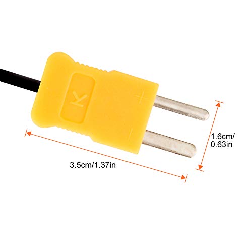 STARVAST 5 Pcs K-Type Thermocouple Sensor Probes 3m / 9.8ft, Temperature Sensor Probe Measure Range -50-400°C (-58-752°F)