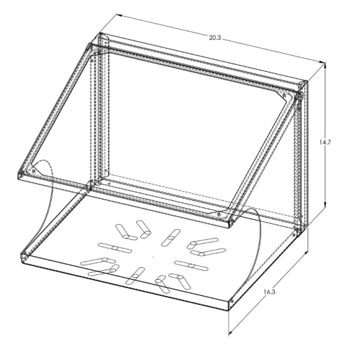 c2M Bench Grinder Aluminum Enclosed Eye Shield | Universal Safety Plexiglass Guard for Sparks and Dust | Easy to Assemble, USA Made