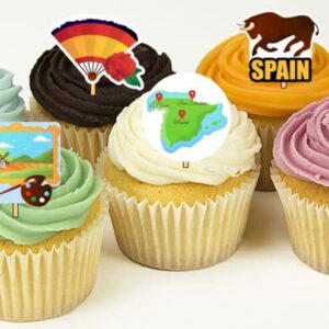 12 Old Spain Country Party Cupcake Toppers Food Picks