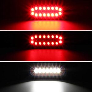 Partsam 2Pcs 6 Inch Oval Led Trailer Tail Lights Red/White 23LED Grommet Mount w Mounting Brackets Waterproof Truck Trailer RV Oval Led Stop Turn Tail Brake Backup Reverse Marker Lights Sealed 12V