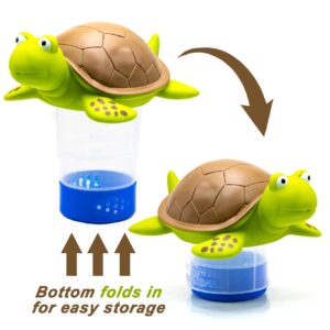 WWD POOL Premium Chlorine Floater, Animal Floating Pool Chlorine Dispenser for Chemical Tablets Fits 3 Inch Tabs Bromine Holder(Turtle)