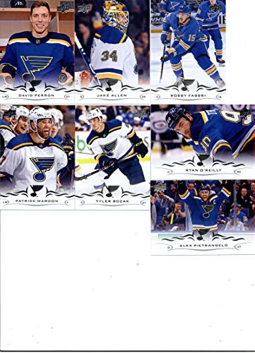 2018-19 Upper Deck Series 1 and 2 Hockey Complete St. Louis Blues Team Set of 14 Cards: Jaden Schwartz(#152), Colton Parayko(#153), Vladimir Tarasenko(#154), Alexander Steen(#155), Joel Edmundson(#156), Brayden Schenn(#157), Dmitrij Jaskin(#158), David Pe