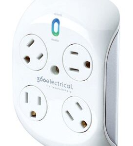 360 Electrical Revolve Surge Protector with 4 Rotating Outlets, Multi Plug Outlet Splitter, Adapter for Electric Wall Outlet, Swivel Outlets Fit 4 Large Plugs of Any Size, Multi Plug Expander