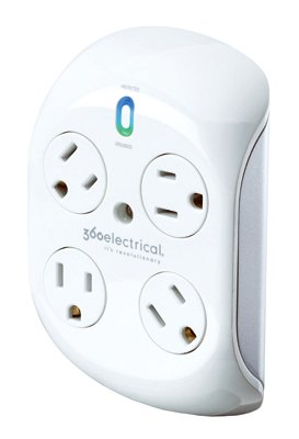 360 Electrical Revolve Surge Protector with 4 Rotating Outlets, Multi Plug Outlet Splitter, Adapter for Electric Wall Outlet, Swivel Outlets Fit 4 Large Plugs of Any Size, Multi Plug Expander