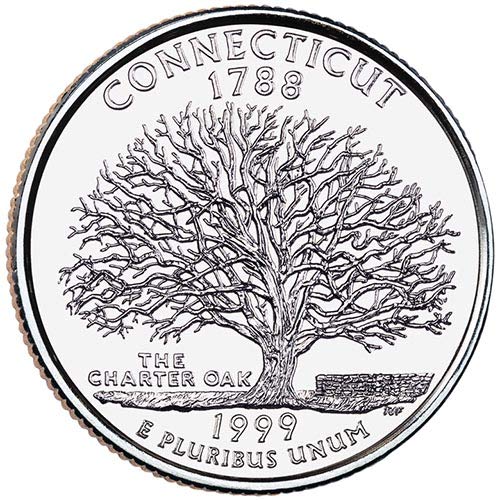 1999 S Silver Proof Connecticut State Quarter Choice Uncirculated US Mint