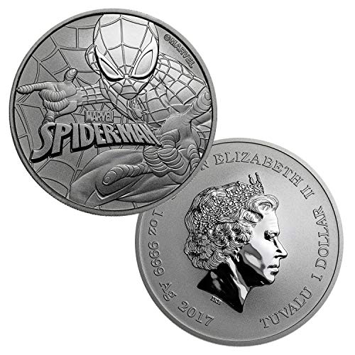 2017 Tuvalu 1 oz .999 Silver Marvel Series Spiderman BU $1 Brilliant Uncirculated