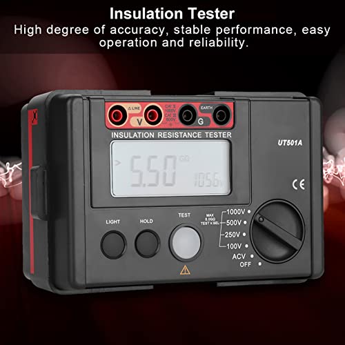 Digital Resistance Ground Earth Tester UT501A 1000V Insulation Resistance Tester Earth Ground Resistance Earth Ground Resistance Meter Multimeter Voltmeter Earth Resistance Tester