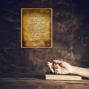 The Lord's Prayer-Antique Brown-Matthew 6: 9-13- Brown Parchment Print- 8 x 10" Wall Art- Ready to Frame. Rustic Scroll-Script Design-Home Décor, Kitchen Décor-Christian Gifts. Inspirational Prayer.