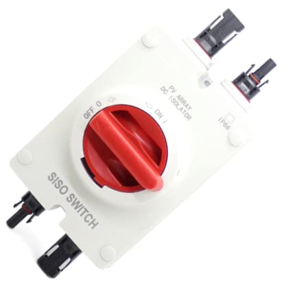 Solar 32A PV DC Switch Disconnector with Waterproof IP66 Isolator for Off/On-Grid Solar Power System RV, Boat, Residential, Commercial Solar Installations