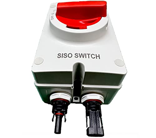 Solar 32A PV DC Switch Disconnector with Waterproof IP66 Isolator for Off/On-Grid Solar Power System RV, Boat, Residential, Commercial Solar Installations