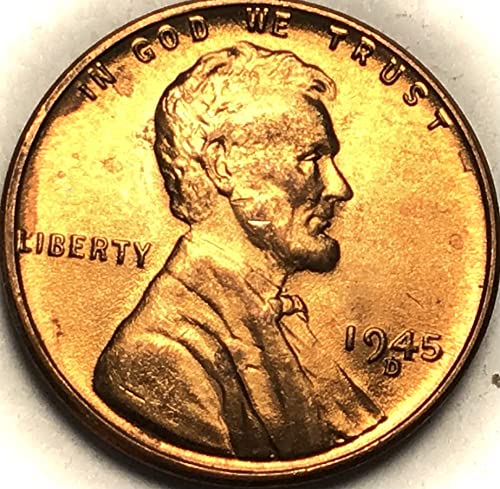 1945 D Lincoln Wheat Cent Red Penny Seller Mint State