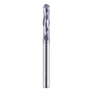 spetool 14411 ball nose carbide end mill cnc cutter router bits double flutes spiral milling tool 1/4 inch shank with 3 inch over length