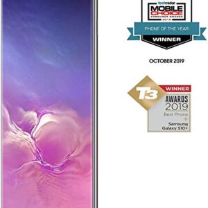 Samsung Galaxy S10+ Plus 512GB / 8GB RAM SM-G975F/DS Hybrid/Dual-SIM (GSM Only, No CDMA) Factory Unlocked 4G/LTE Smartphone - International Version No Warranty (Ceramic Black)