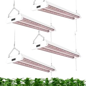 Sunco Lighting 4FT LED Grow Light for Indoor Plants 40W, Full Spectrum, Hanging Suspended Fixture, Linkable, Plug in, Greenhouse Year Round for Indoor Plants Seedlings Vegetables Flowers 4 Pack