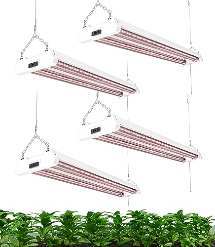 Sunco Lighting 4FT LED Grow Light for Indoor Plants 40W, Full Spectrum, Hanging Suspended Fixture, Linkable, Plug in, Greenhouse Year Round for Indoor Plants Seedlings Vegetables Flowers 4 Pack