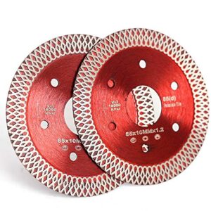 Casaverde 2 Pcs/Lot 3-3/8 Inch Diamond Porcelain Saw Blades Tile Blade for Cutting Porcelain Tile