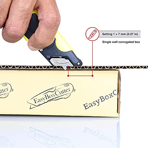 EasyCut 2000 Safe Retractable Box Cutting Utility Knife, Yellow, 09700